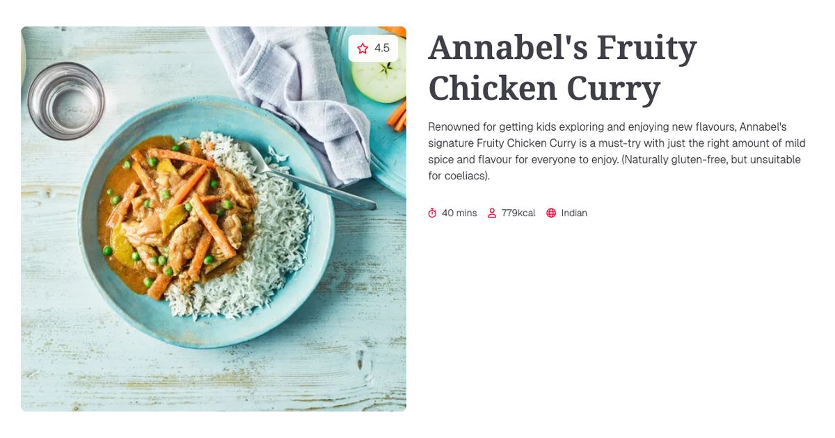 Annabel's Fruity Chicken Curry (40 mins) | Gousto Recipe Search