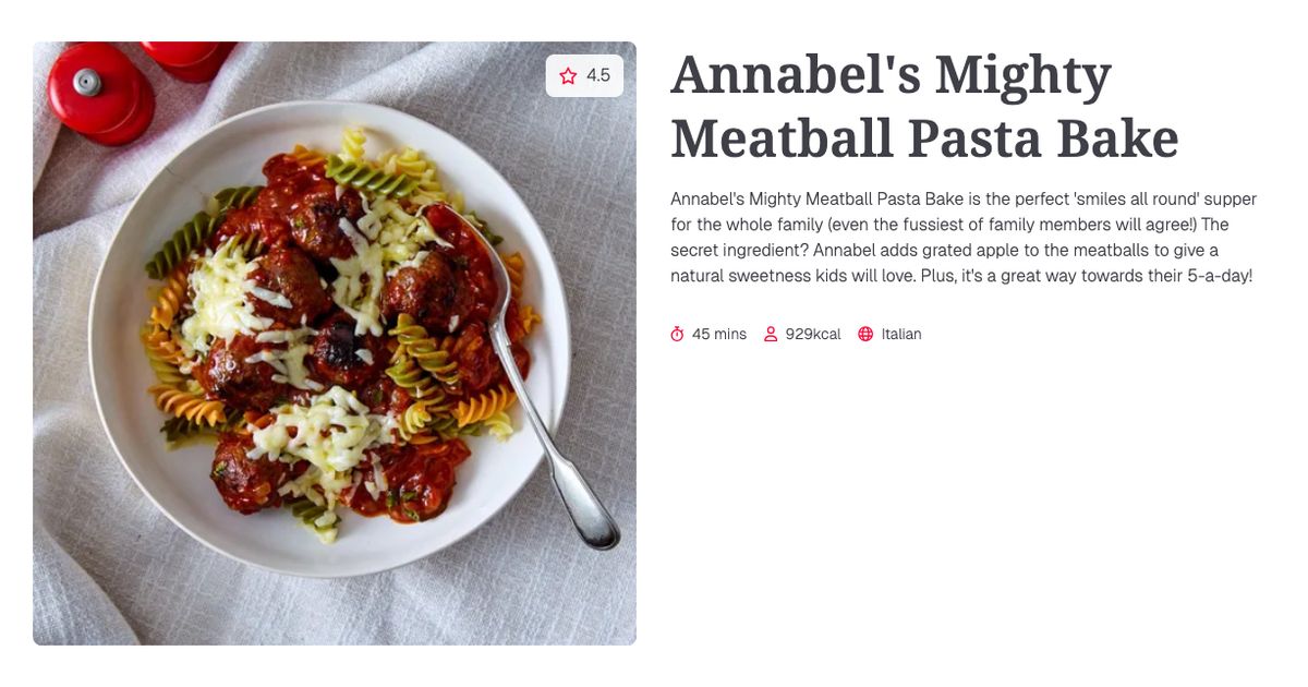 Annabel's Mighty Meatball Pasta Bake (45 mins) | Gousto Recipe Search