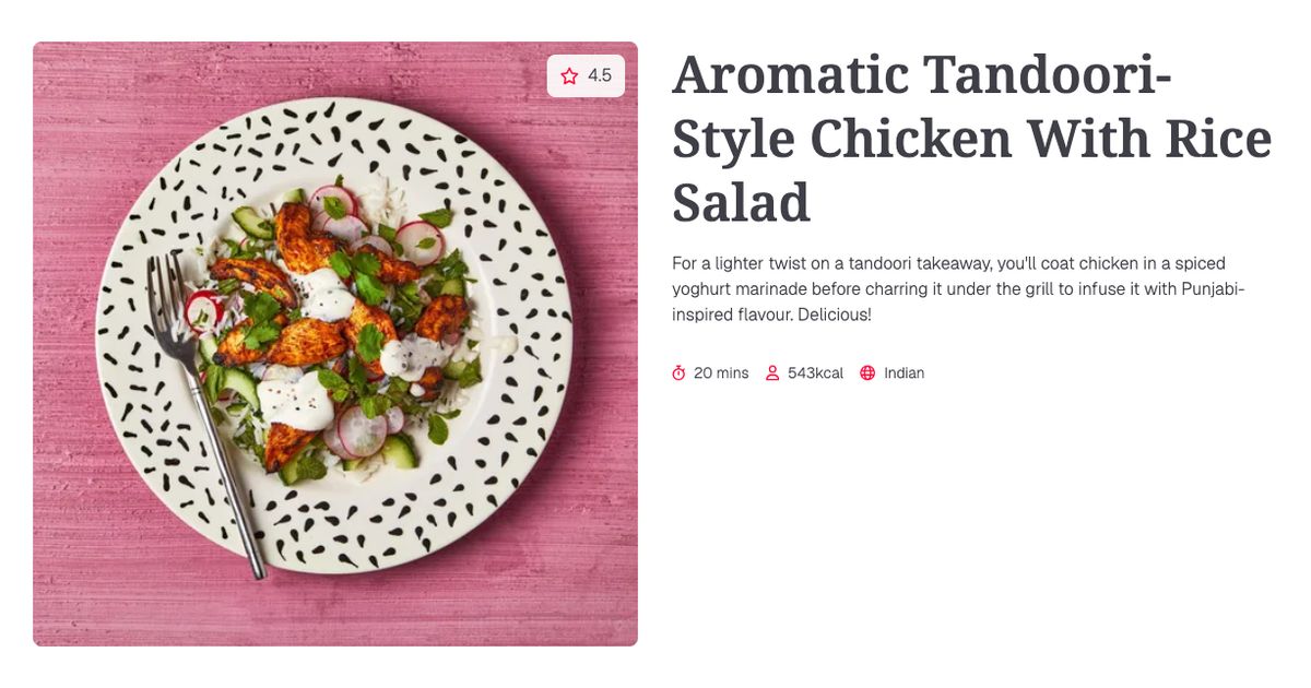 Aromatic Tandoori-Style Chicken With Rice Salad (20 mins) | Gousto ...