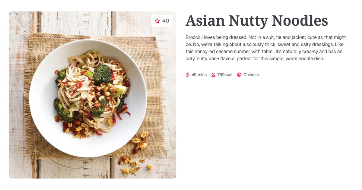 Asian Nutty Noodles (45 mins) | Gousto Recipe Search