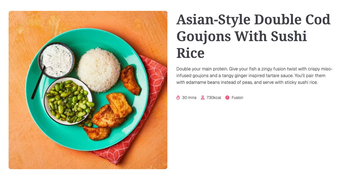 Asian-Style Double Cod Goujons With Sushi Rice (30 mins) | Gousto ...