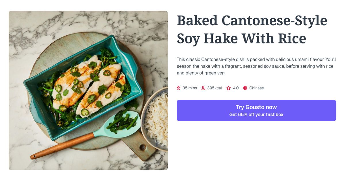 Baked Cantonese-Style Soy Hake With Rice (35 mins) | Gousto Recipe Search