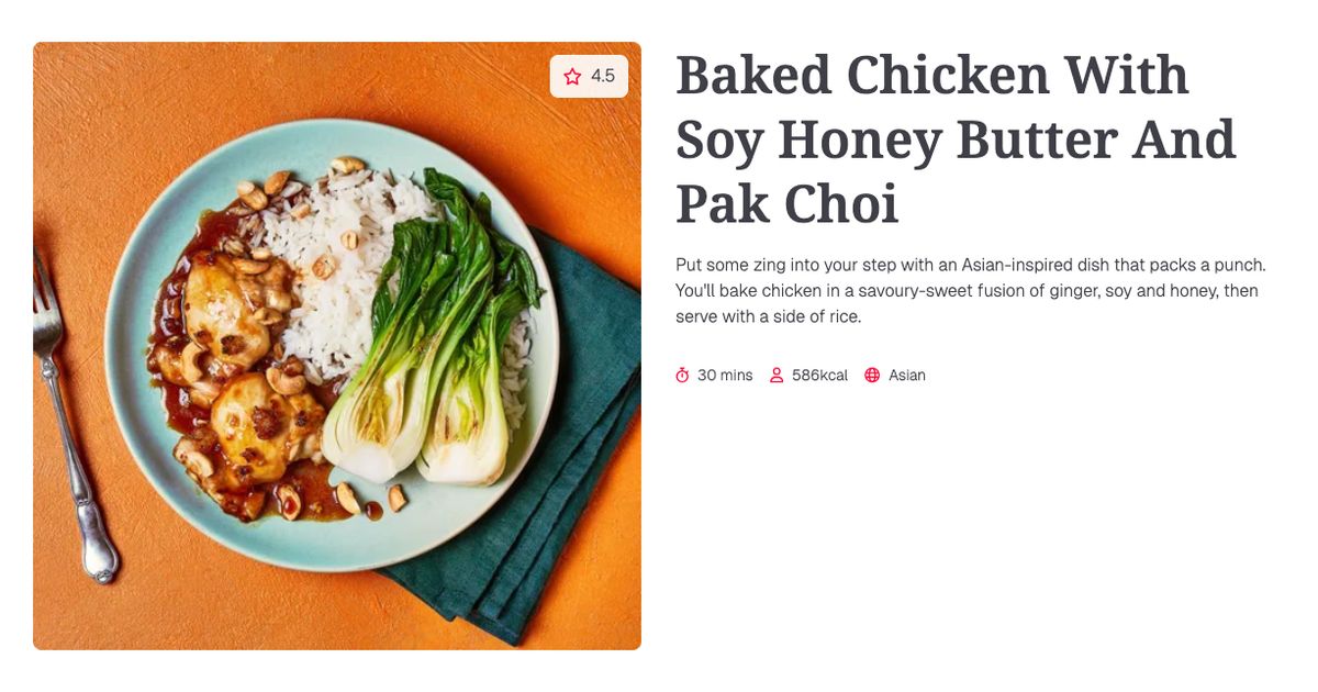 Baked Chicken With Soy Honey Butter And Pak Choi (30 mins) | Gousto ...