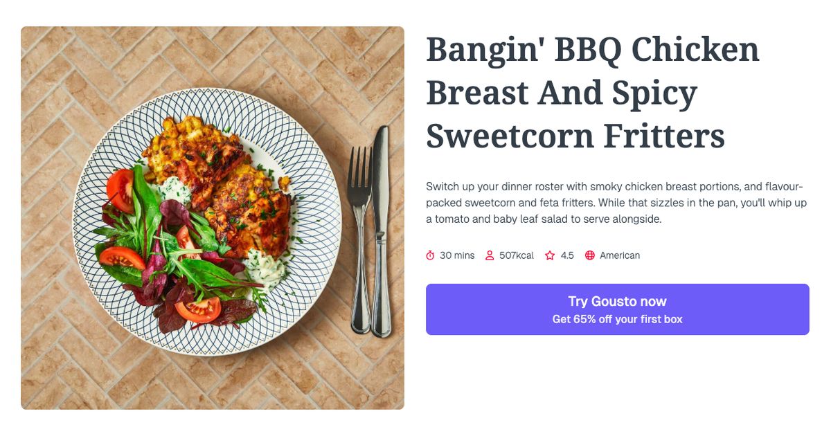 Bangin' BBQ Chicken Breast And Spicy Sweetcorn Fritters (30 mins ...