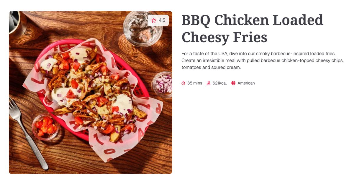 BBQ Chicken Loaded Cheesy Fries (35 mins) | Gousto Recipe Search