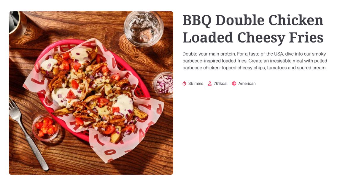 BBQ Double Chicken Loaded Cheesy Fries (35 mins) | Gousto Recipe Search