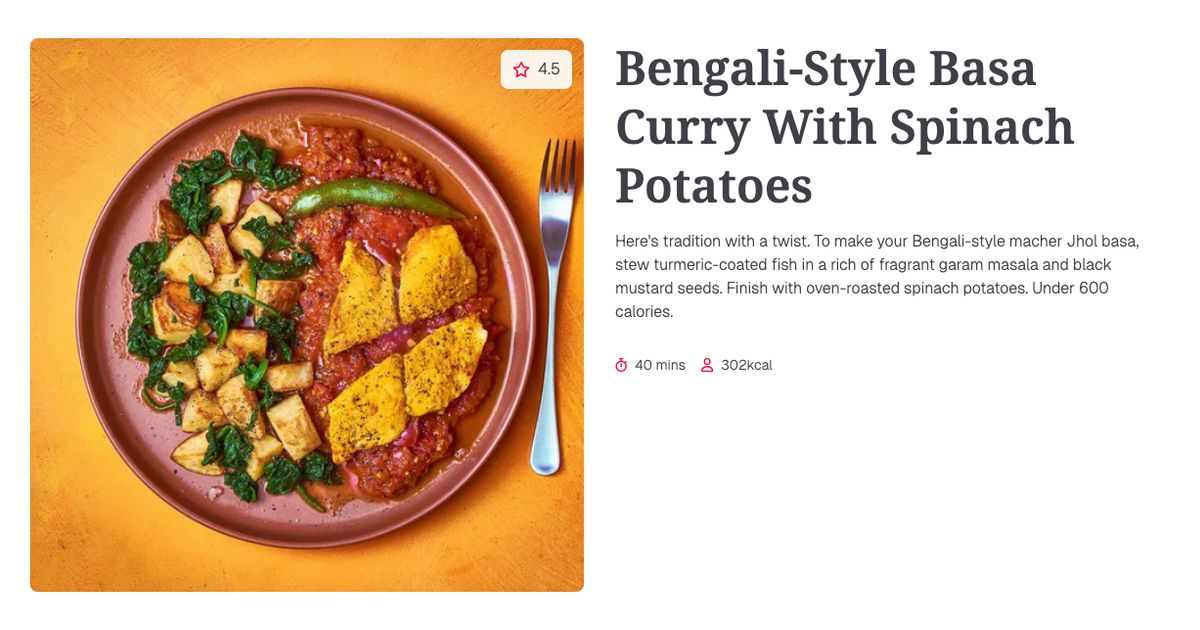 Bengali-Style Basa Curry With Spinach Potatoes (40 mins) | Gousto ...