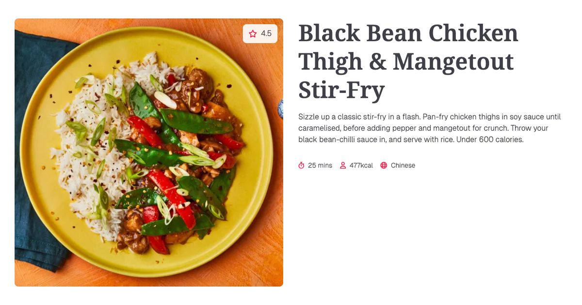 Black Bean Chicken Thigh & Mangetout Stir-Fry (25 mins) | Gousto Recipe ...