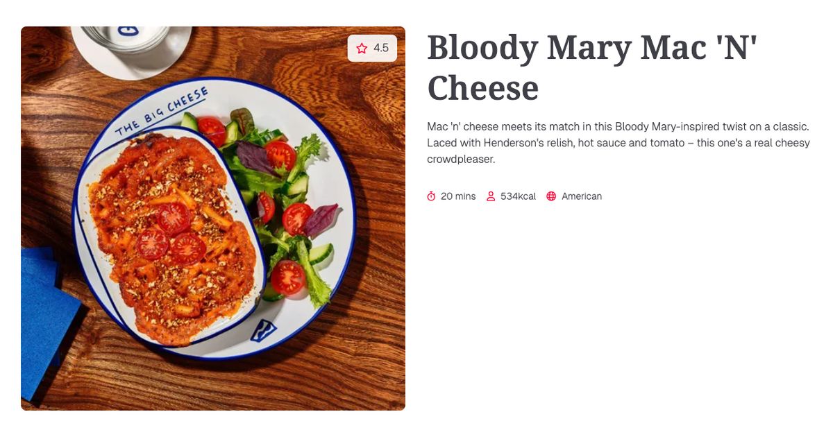 Bloody Mary Mac 'N' Cheese (20 mins) | Gousto Recipe Search