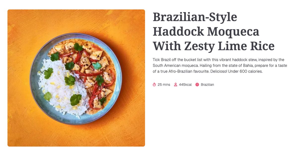 Brazilian-Style Haddock Moqueca With Zesty Lime Rice (25 mins) | Gousto ...