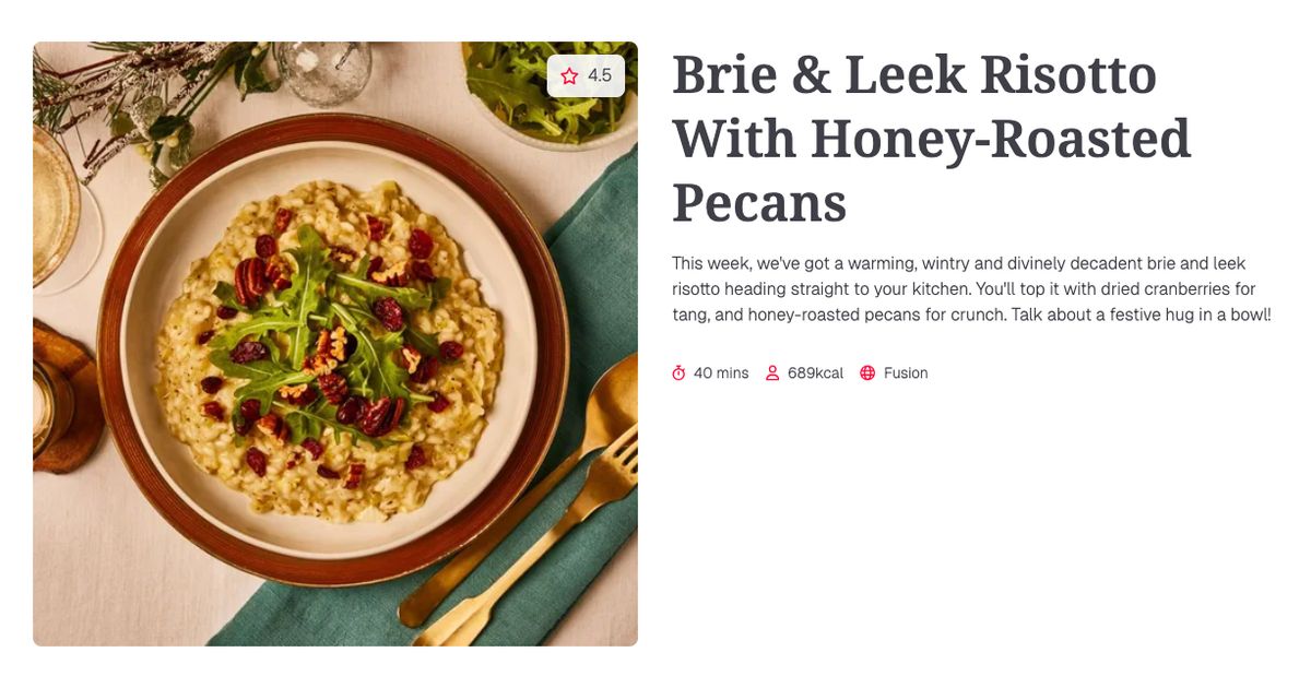 Brie & Leek Risotto With Honey-Roasted Pecans (40 mins) | Gousto Recipe ...
