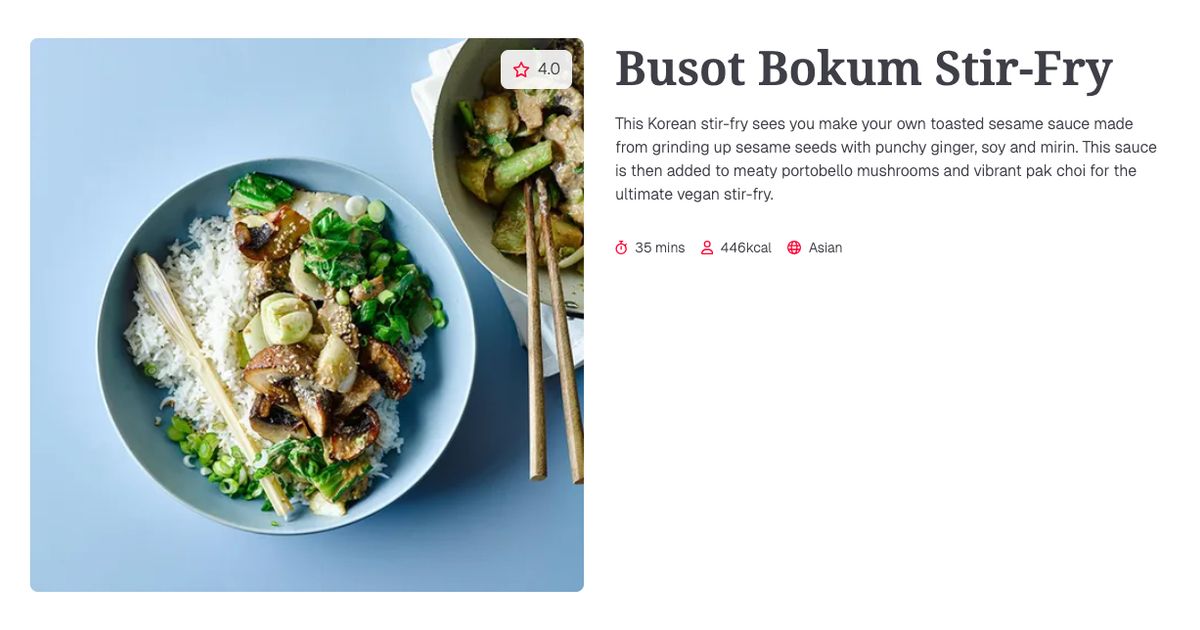 Busot Bokum Stir-Fry (35 mins) | Gousto Recipe Search