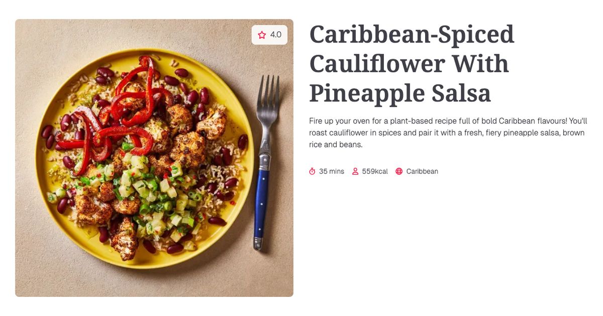 Caribbean-Spiced Cauliflower With Pineapple Salsa (35 mins) | Gousto ...