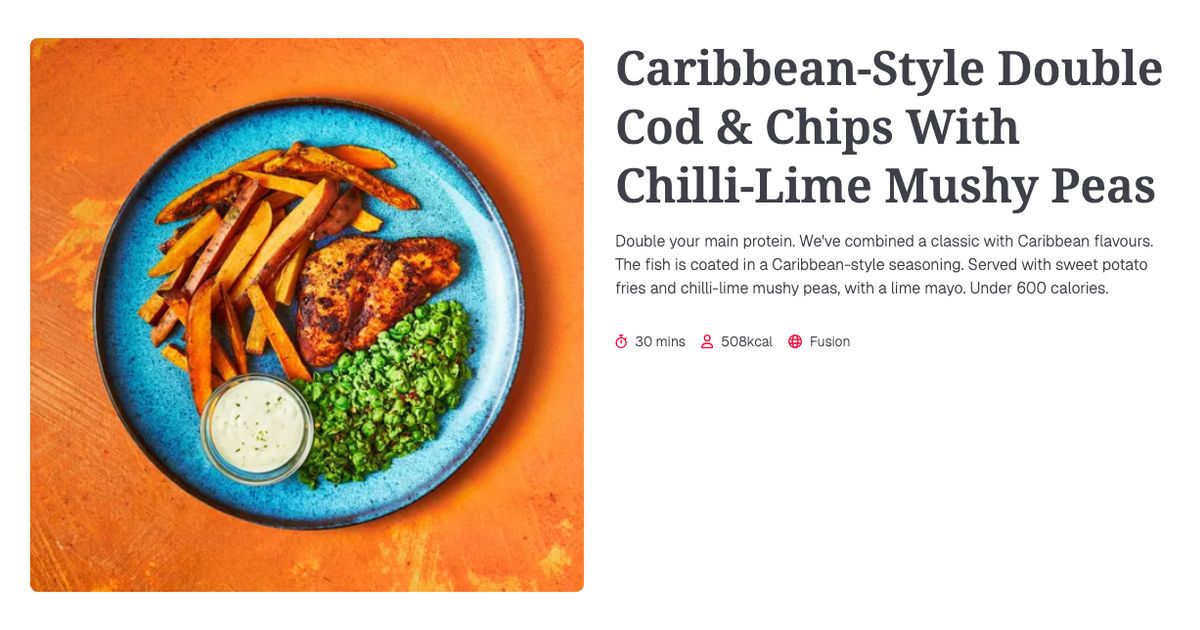 Caribbean-Style Double Cod & Chips With Chilli-Lime Mushy Peas (30 mins ...