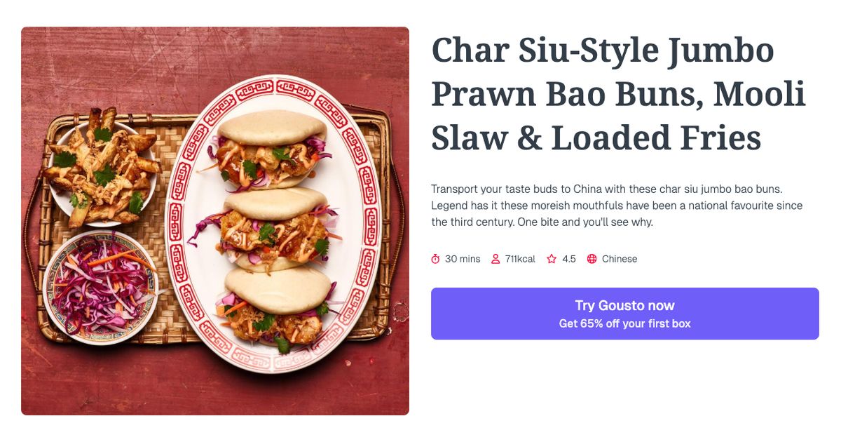 Char Siu-Style Jumbo Prawn Bao Buns, Mooli Slaw & Loaded Fries (30 mins ...