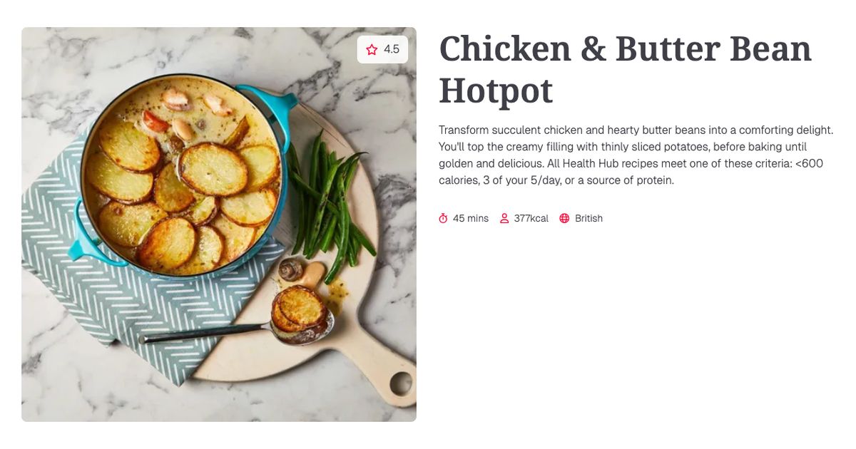 Chicken & Butter Bean Hotpot (45 mins) | Gousto Recipe Search