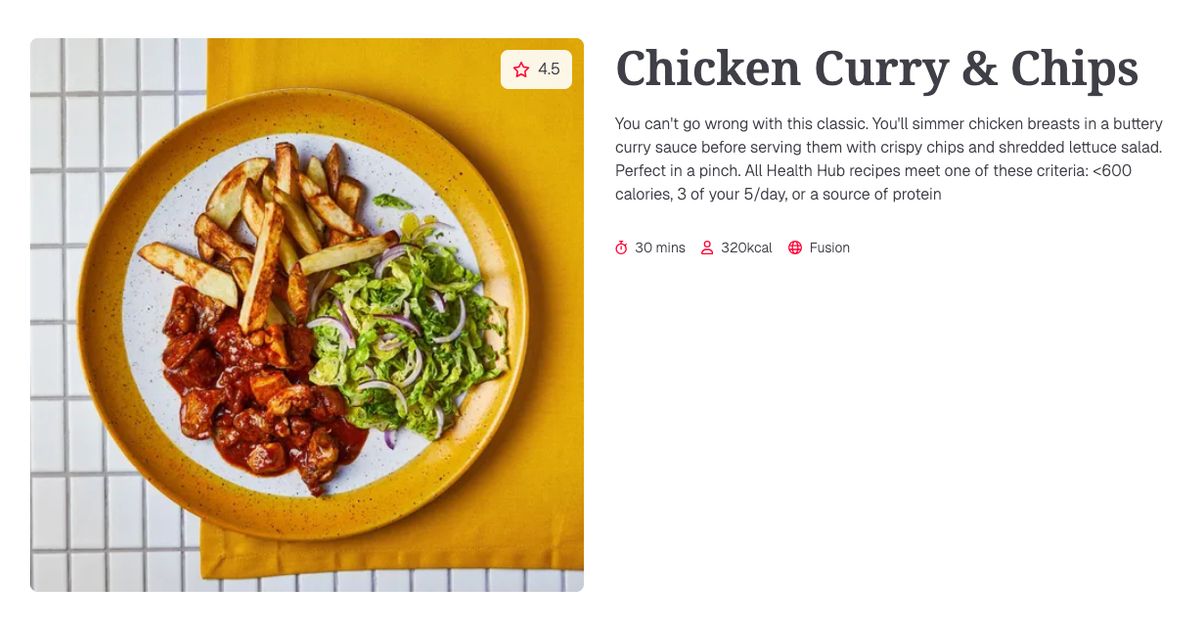 Chicken Curry & Chips (30 mins) | Gousto Recipe Search