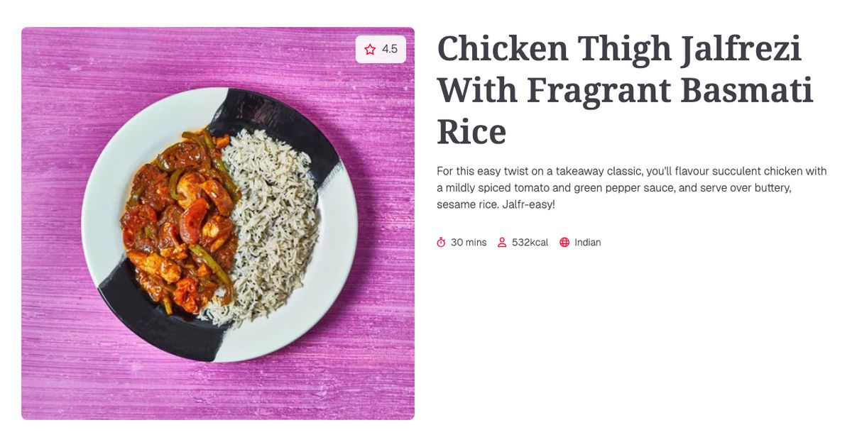 Chicken Thigh Jalfrezi With Fragrant Basmati Rice (30 mins) | Gousto ...