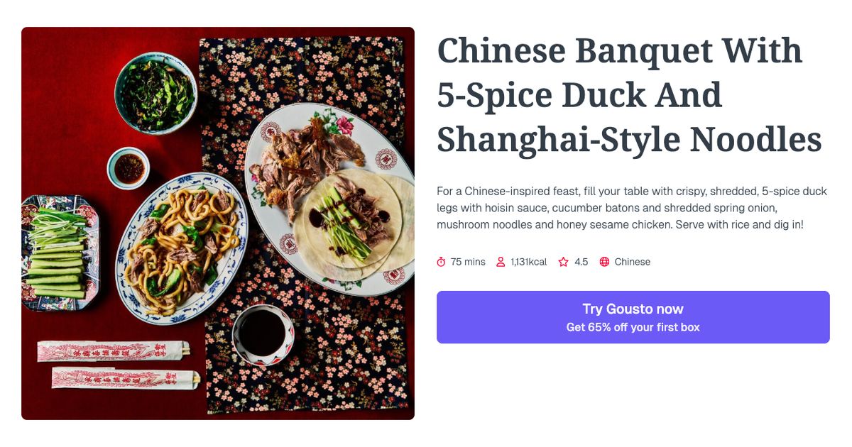 Chinese Banquet With 5-Spice Duck And Shanghai-Style Noodles (75 mins ...