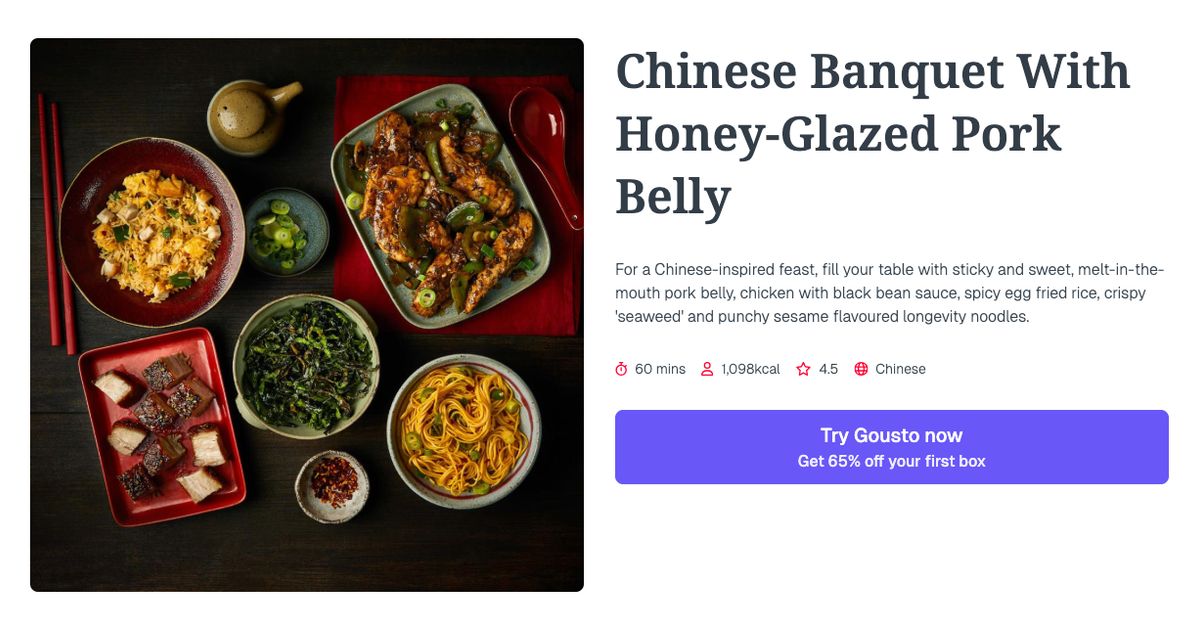 Chinese Banquet With Honey-Glazed Pork Belly (60 mins) | Gousto Recipe ...