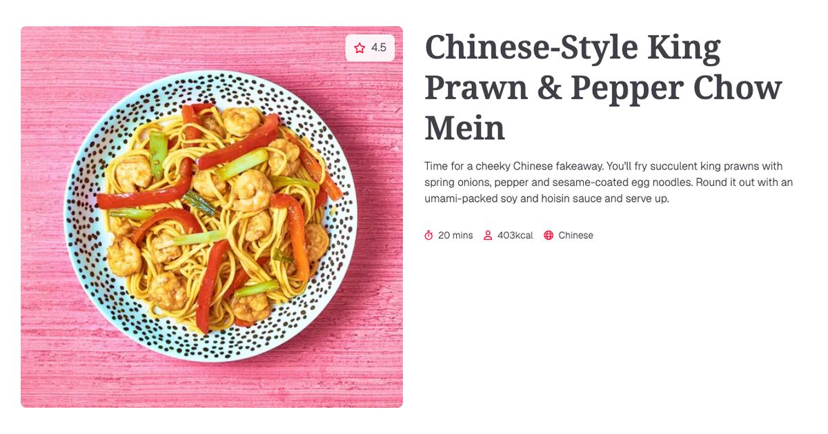 Chinese-Style King Prawn & Pepper Chow Mein (20 mins) | Gousto Recipe ...