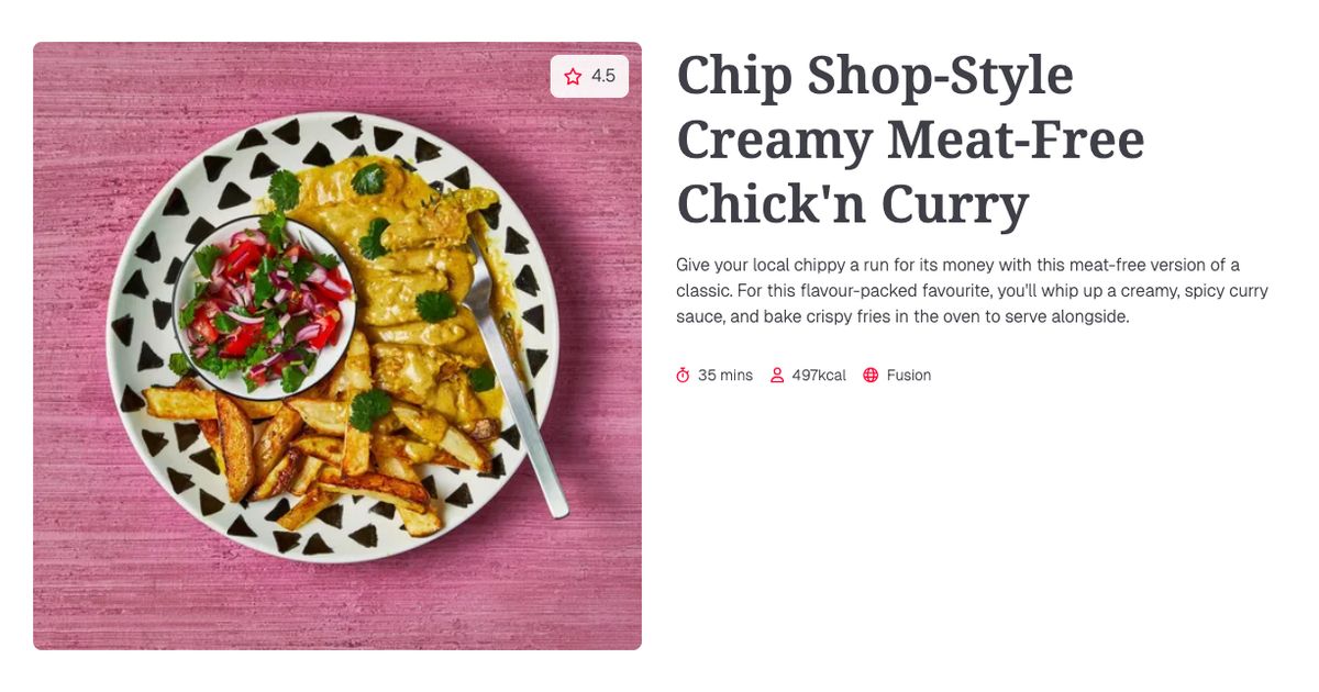 Chip Shop-Style Creamy Meat-Free Chick'n Curry (35 mins) | Gousto ...