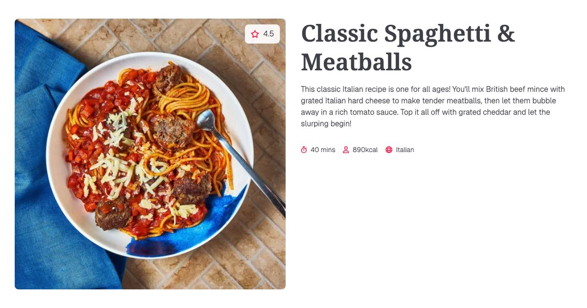 Classic Spaghetti & Meatballs (40 mins) | Gousto Recipe Search