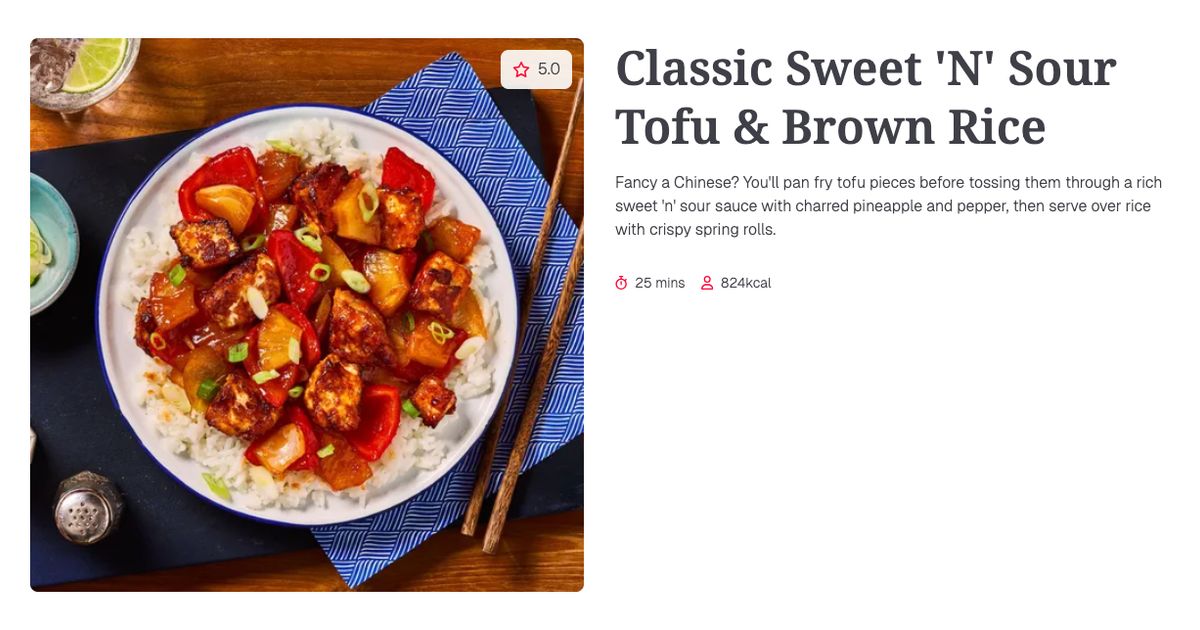 Classic Sweet 'N' Sour Tofu & Brown Rice (25 mins) | Gousto Recipe Search