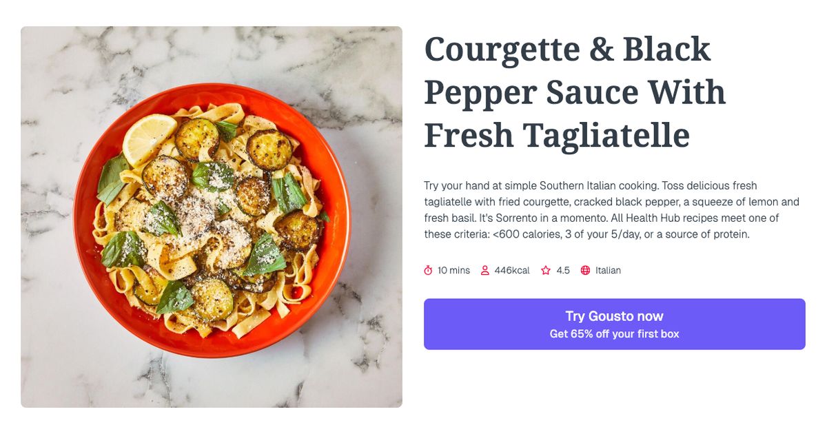 Courgette & Black Pepper Sauce With Fresh Tagliatelle (10 mins ...
