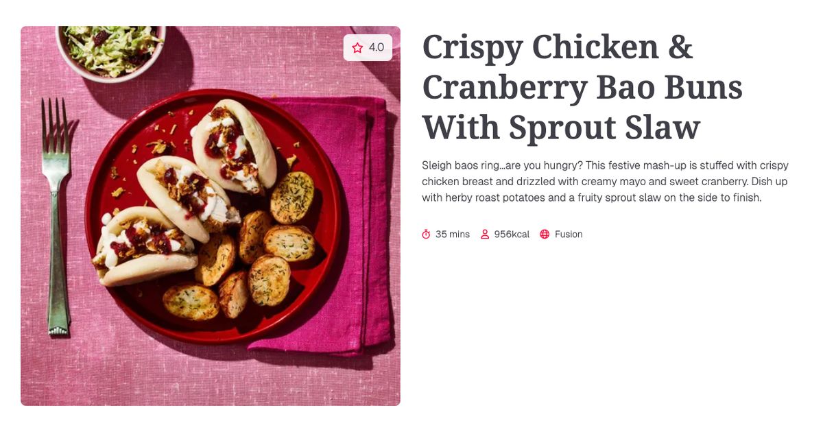 Crispy Chicken & Cranberry Bao Buns With Sprout Slaw (35 mins) | Gousto ...