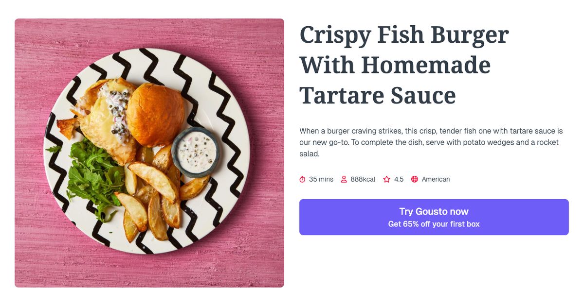 Crispy Fish Burger With Homemade Tartare Sauce (35 mins) | Gousto ...