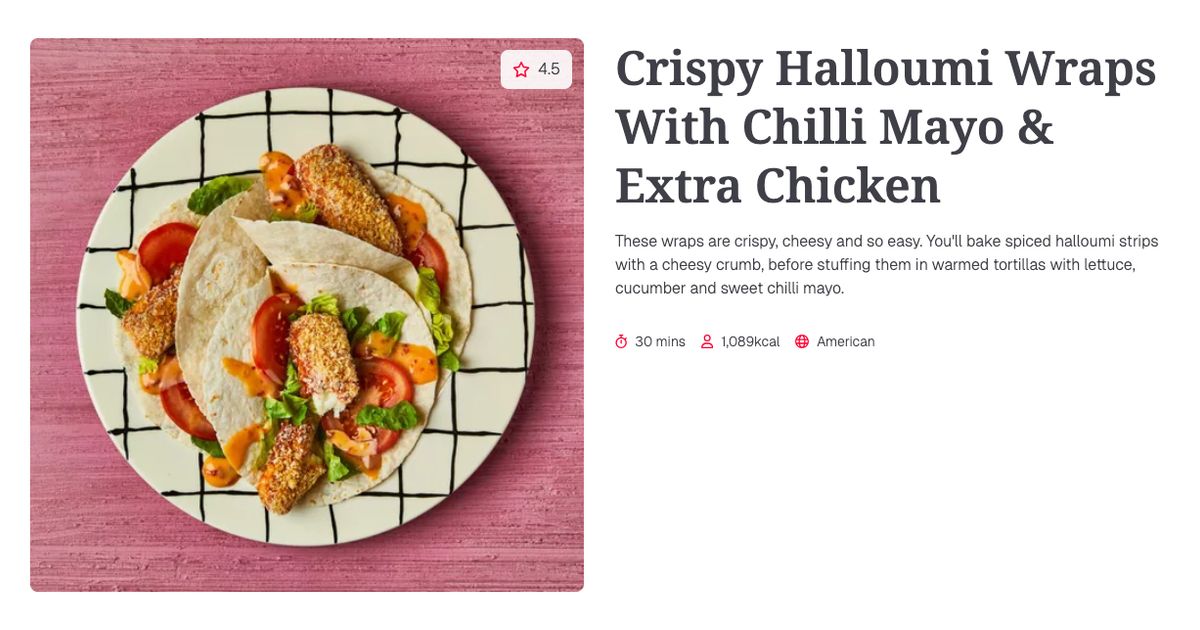 Crispy Halloumi Wraps With Chilli Mayo & Extra Chicken (30 mins ...