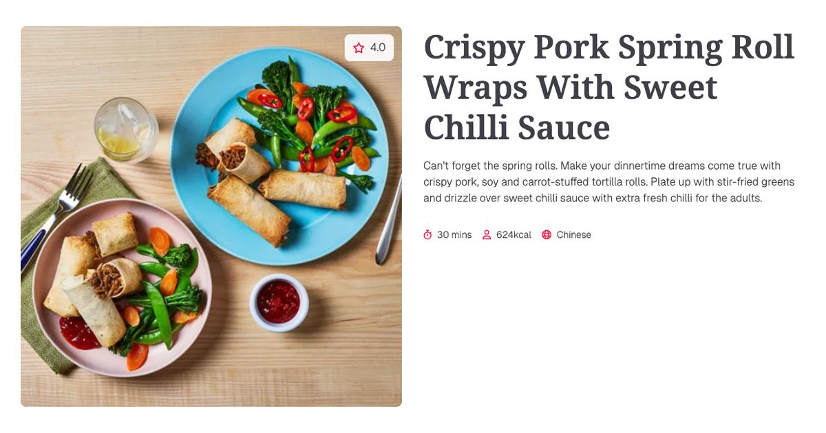 Crispy Pork Spring Roll Wraps With Sweet Chilli Sauce (30 mins ...