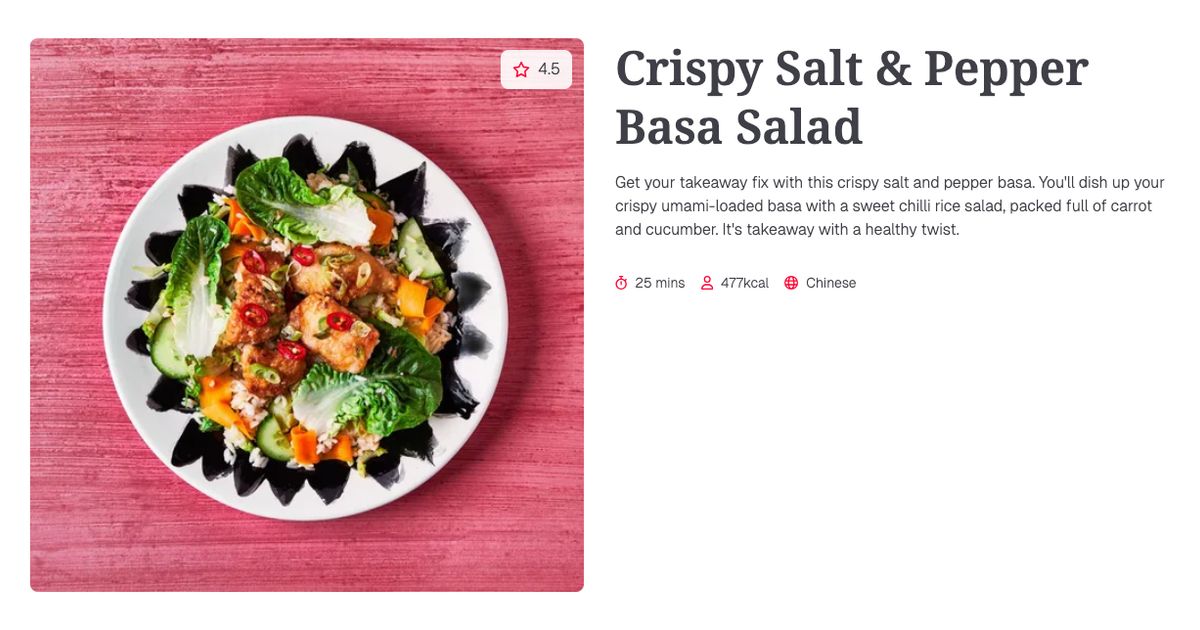 Crispy Salt & Pepper Basa Salad (25 mins) | Gousto Recipe Search