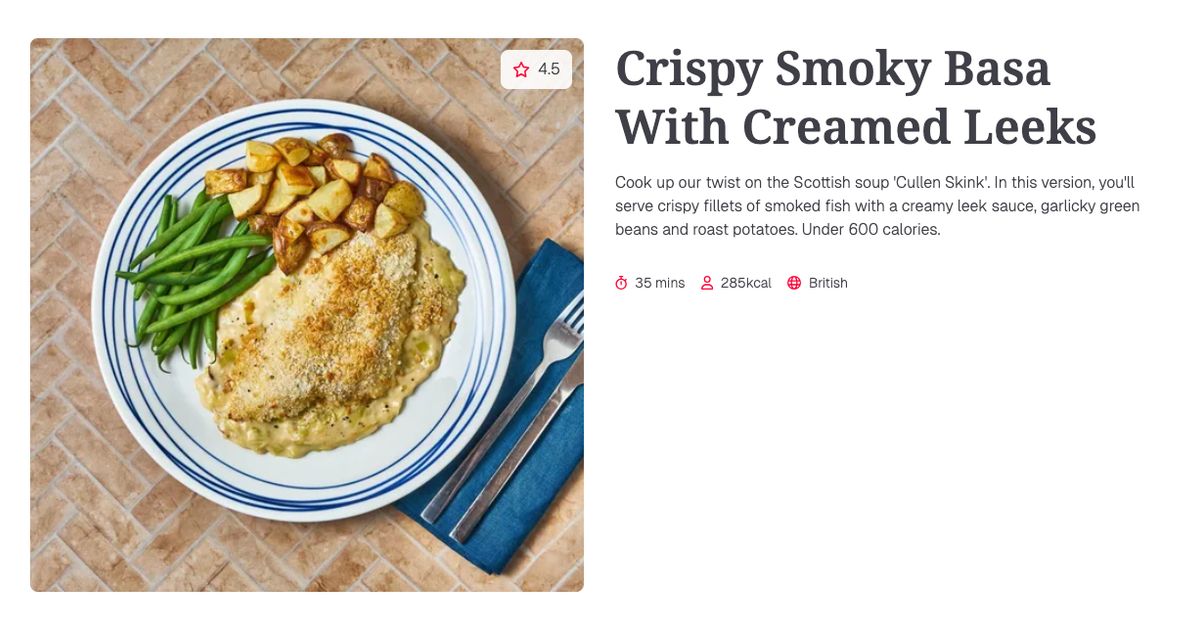 Crispy Smoky Basa With Creamed Leeks (35 mins) | Gousto Recipe Search