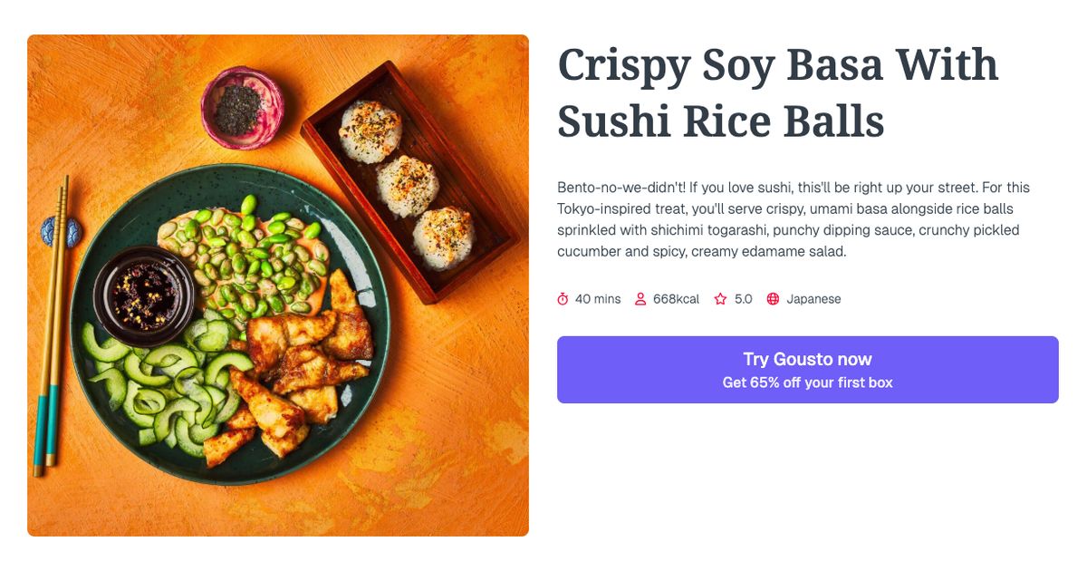 Crispy Soy Basa With Sushi Rice Balls (40 mins) | Gousto Recipe Search