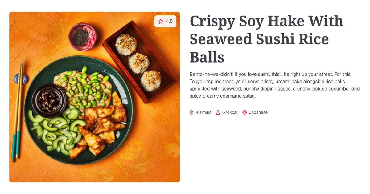 Crispy Soy Hake With Seaweed Sushi Rice Balls (40 mins) | Gousto Recipe ...