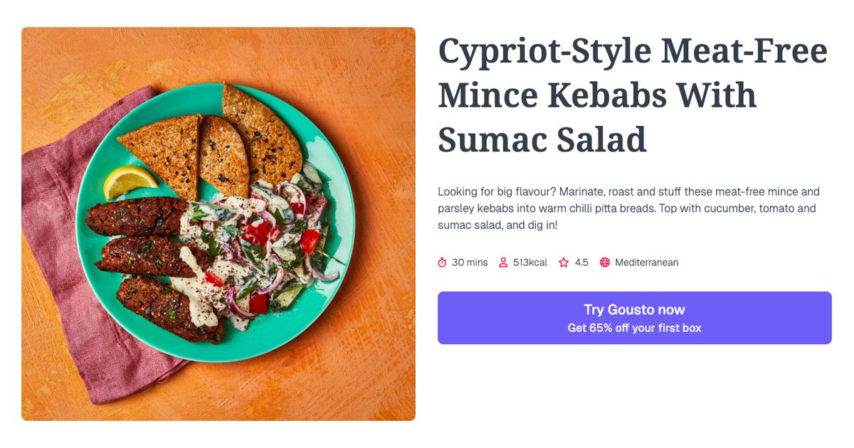 Cypriot-Style Meat-Free Mince Kebabs With Sumac Salad (30 mins ...