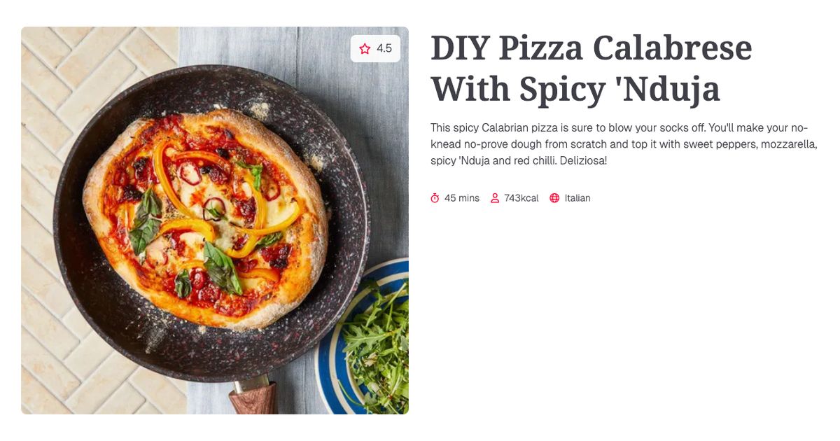 DIY Pizza Calabrese With Spicy 'Nduja (45 mins) | Gousto Recipe Search