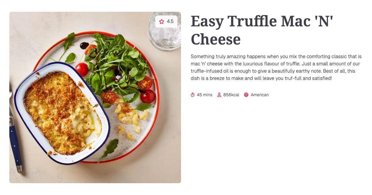 Easy Truffle Mac 'N' Cheese (45 mins) | Gousto Recipe Search
