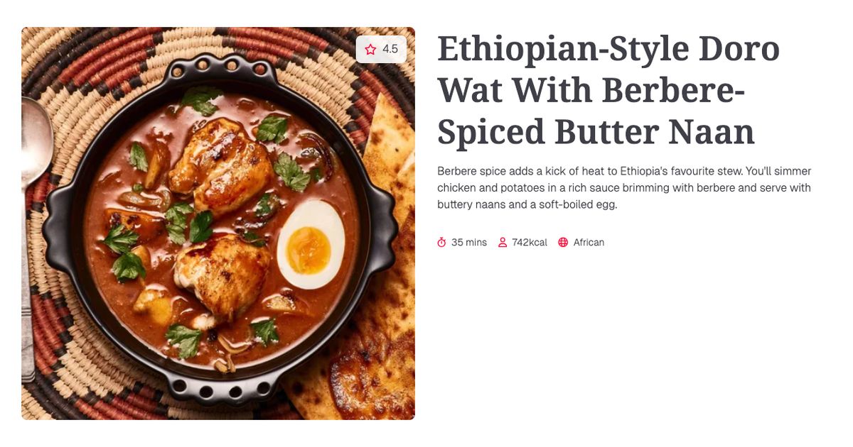 Ethiopian-Style Doro Wat With Berbere-Spiced Butter Naan (35 mins ...
