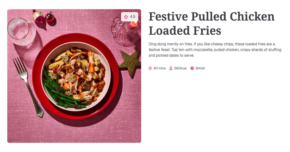 Festive Pulled Chicken Loaded Fries (40 mins) | Gousto Recipe Search