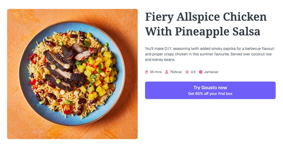 Fiery Allspice Chicken With Pineapple Salsa (35 mins) | Gousto Recipe Search