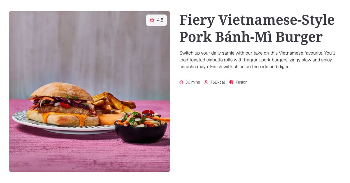 Fiery Vietnamese-Style Pork Bánh-Mì Burger (30 mins) | Gousto Recipe Search