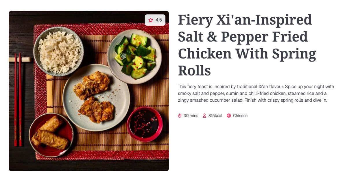 Fiery Xi'an-Inspired Salt & Pepper Fried Chicken With Spring Rolls (30 ...