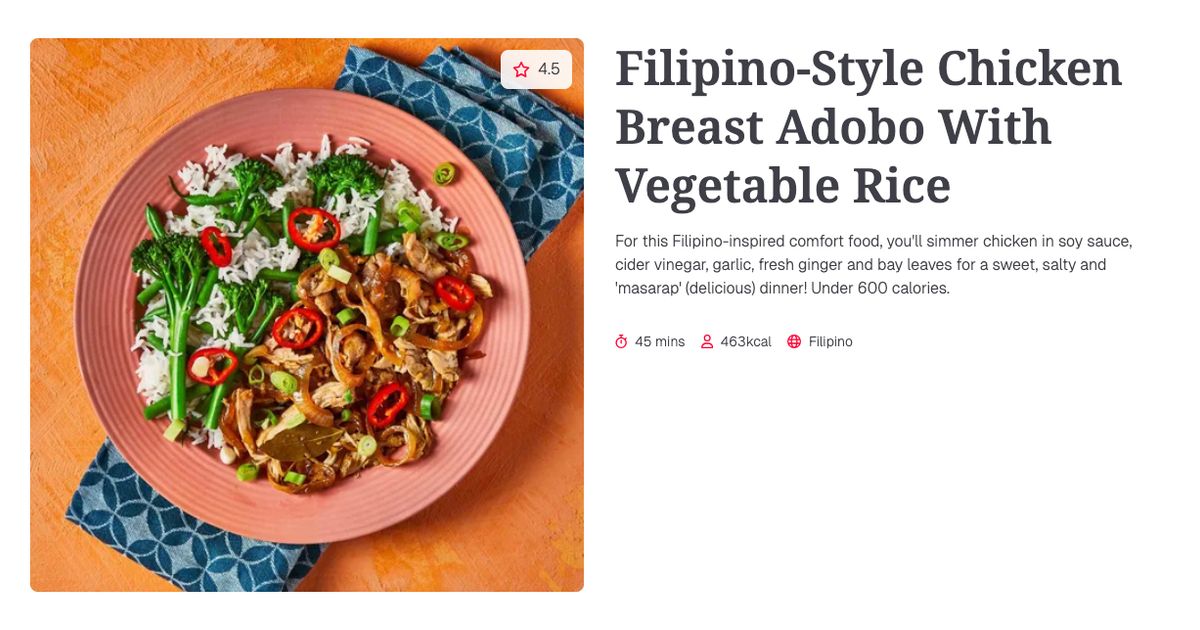 Filipino-Style Chicken Breast Adobo With Vegetable Rice (45 mins ...