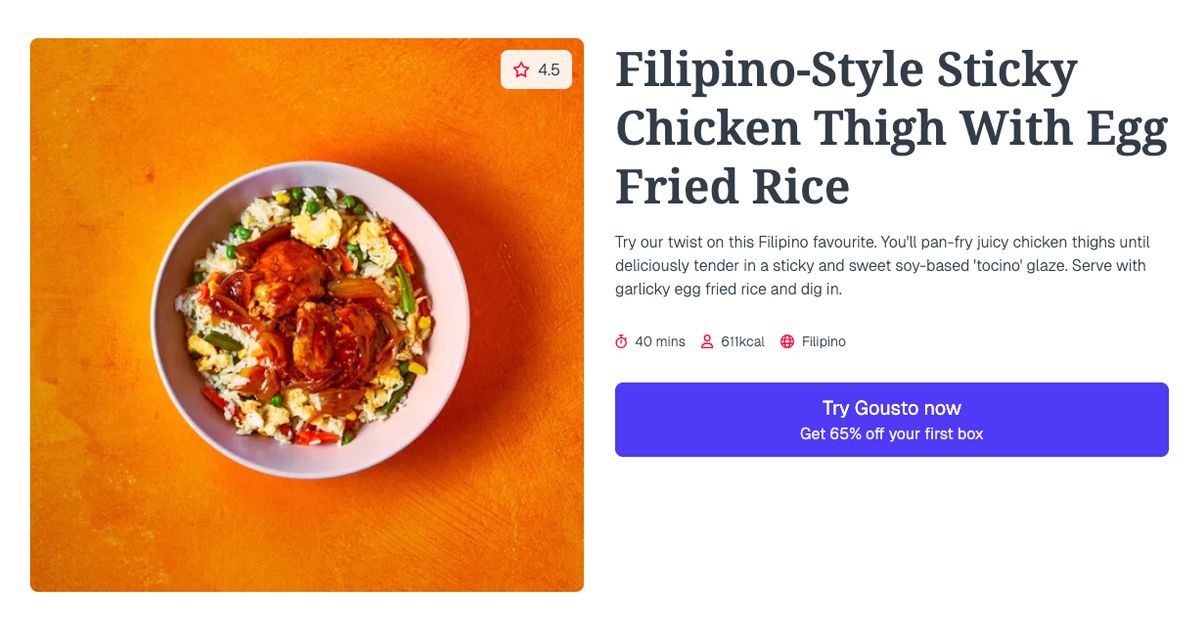 Filipino-Style Sticky Chicken Thigh With Egg Fried Rice (40 mins ...