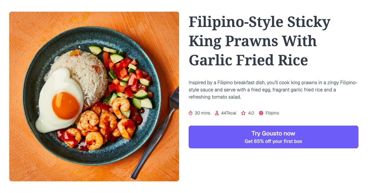 Filipino-Style Sticky King Prawns With Garlic Fried Rice (30 mins ...