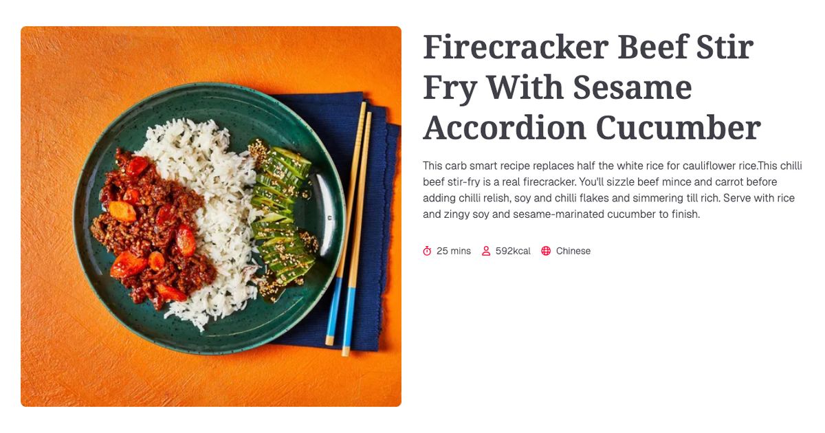 Firecracker Beef Stir-Fry With Sesame Accordion Cucumber (25 mins ...