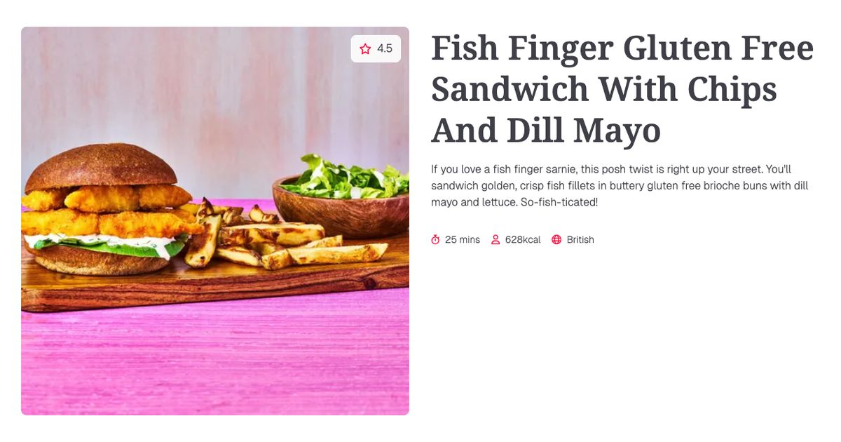Fish Finger Gluten Free Sandwich With Chips And Dill Mayo (25 mins ...